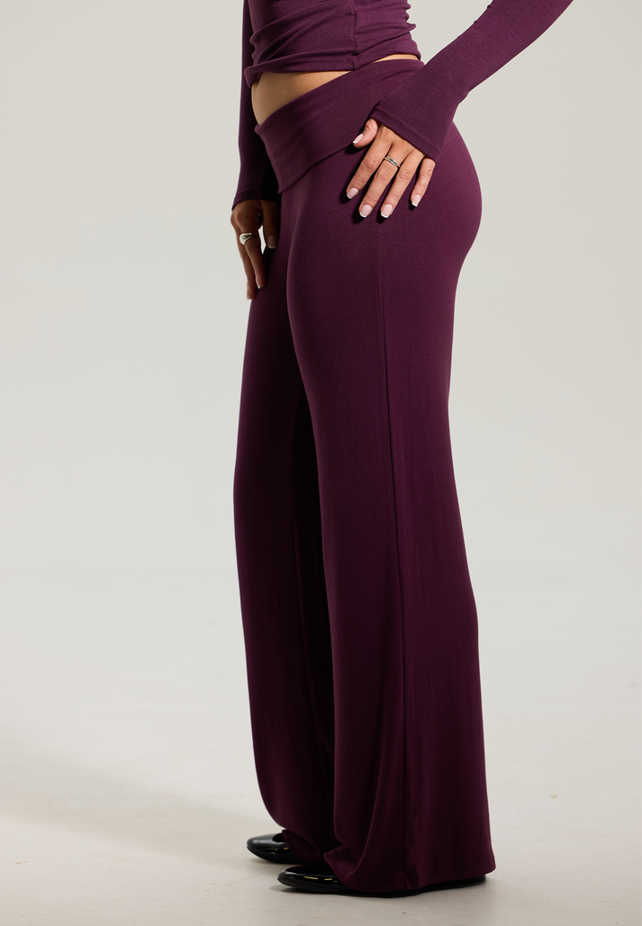 Fold Over Wide Leg Pants – Klassy Network