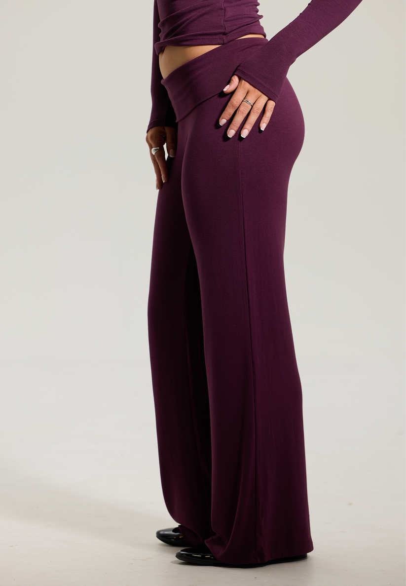 Fold Over Wide Leg Pants – Klassy Network